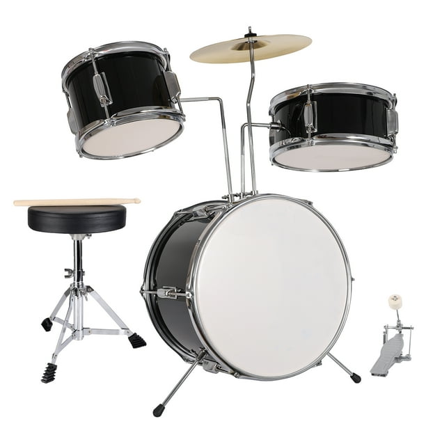 Vebreda 3-Piece Kids Junior Beginner Drum Set with Tom Snare Bass Drum ...