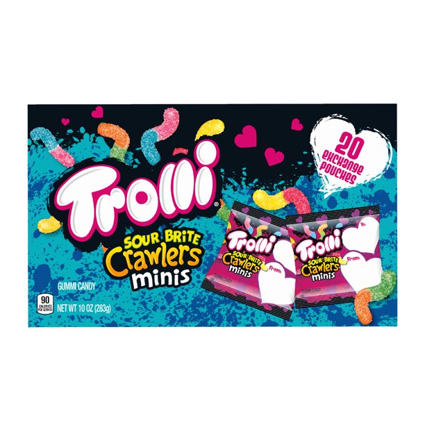 Trolli Sour Brite Crawlers Minis Gummy Candy, Valentine's Day Exchange ...