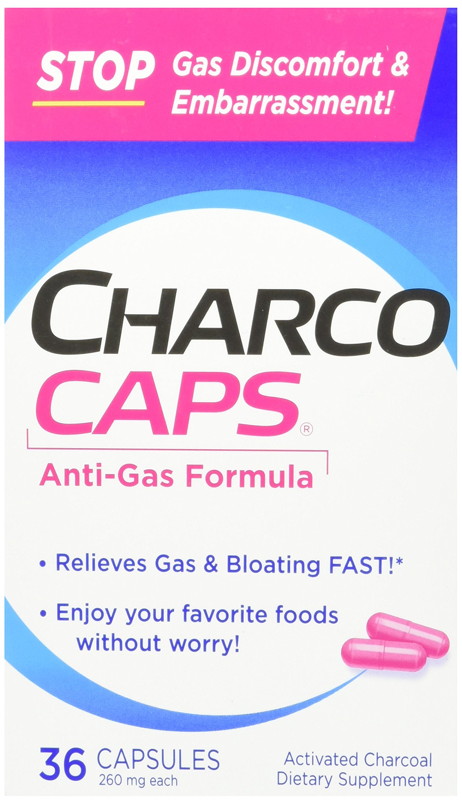 Suplemento dietético Charcocaps Anti-Gas 36 cápsulas | Walmart en línea