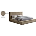 Bowery Hill Contemporary Textured Soft Taupe Corduroy Queen Bed ...