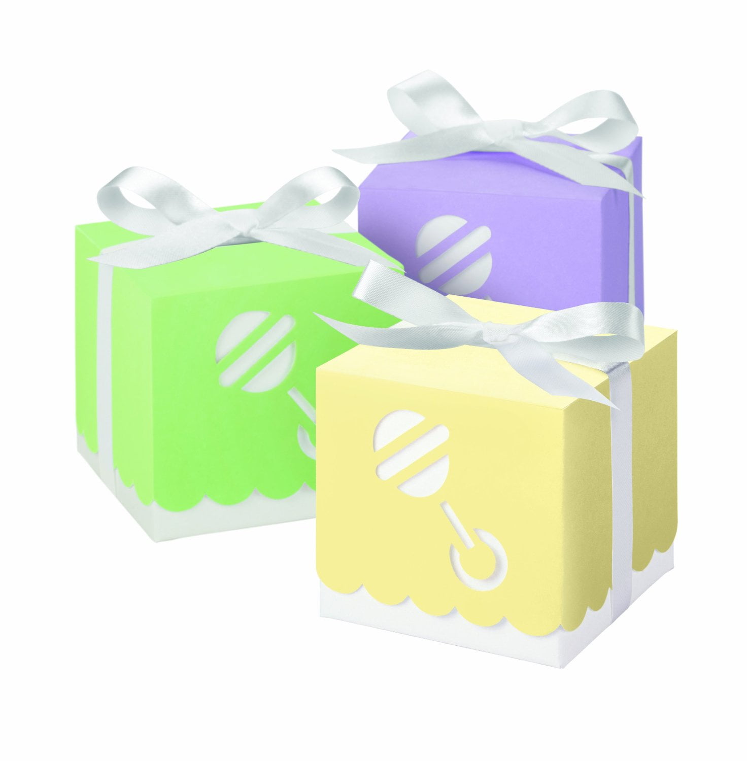 Wilton Assorted Pastel Die Cut Rattle Square Box Favor Kit, 25 Count ...