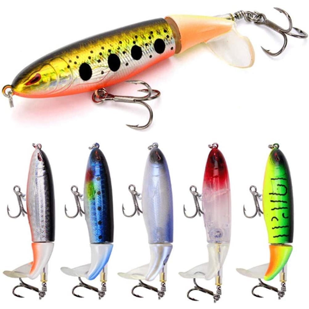 6Pcs Topwater Fishing Lure Set Plastic Whopper Plopper Floating ...