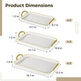 6 Pcs Serving Tray With Handles, White & Gold Plastic Serving Platter ...