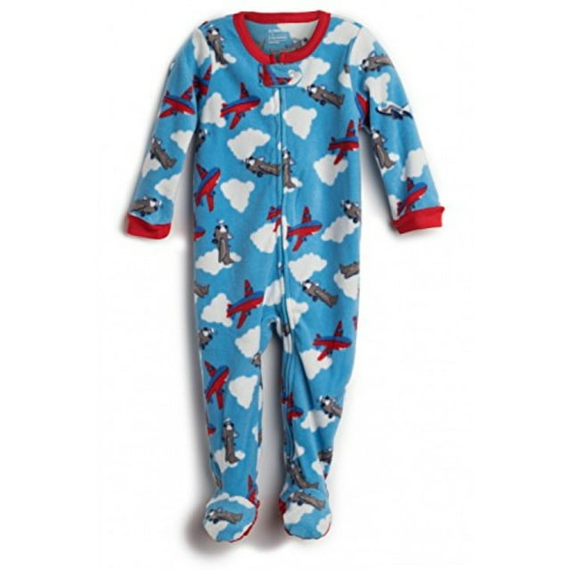 Elowel Baby Boys Footed Airplane Pajama Sleeper Fleece 6-12 Months ...