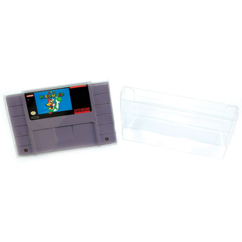 Super Nintendo SNES Game Cartridge Plastic Box Protector Cases Clear ...