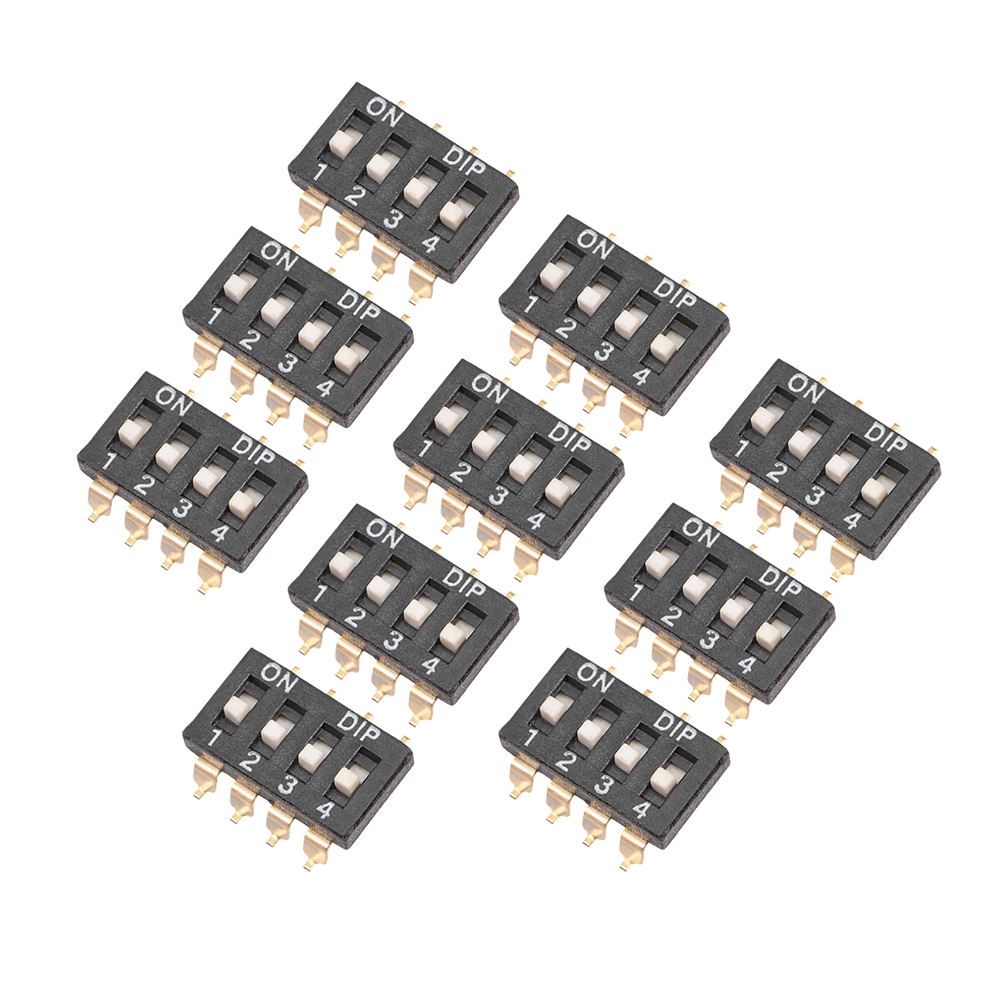 10Pcs Black DIP Switch 1-4 Positions 2.54mm Pitch for Circuit PCB ...