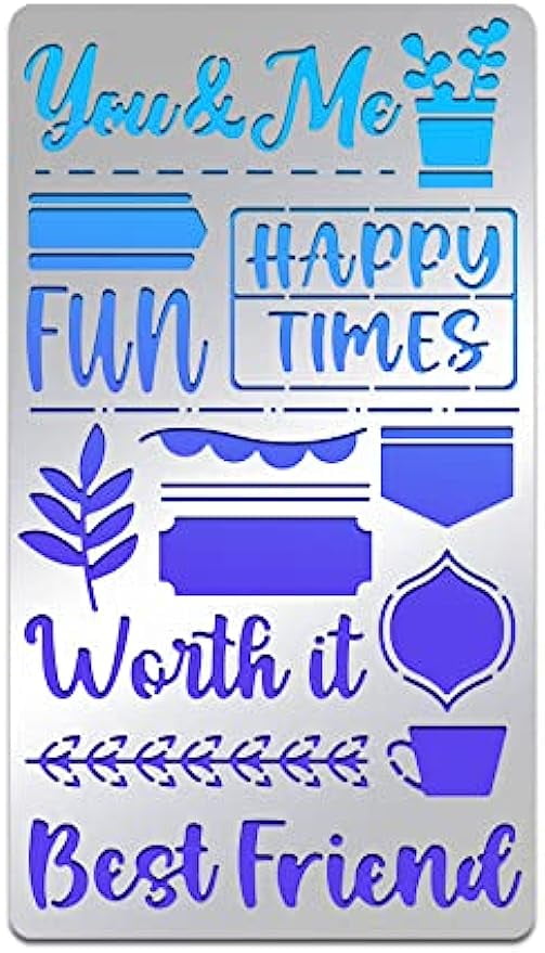 1pc Friendship Theme Stainless Steel Stencil Leaf Letter Metal Stencils ...