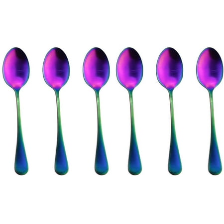 HTAIGUO Matte Rainbow Silverware Set Flatware Cutlery 18/10 Stainless ...