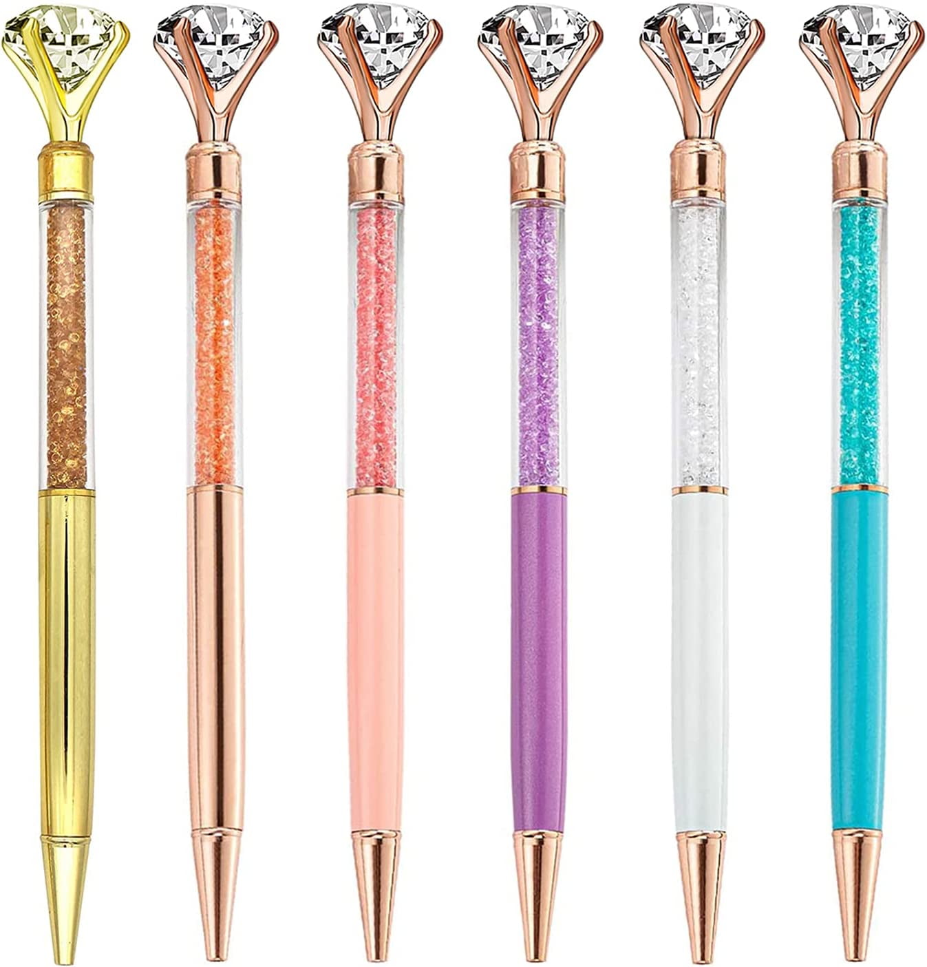 MSTOKIN Diamond Pens Crystal Bling Metal Ballpoint Pens With Black Ink ...