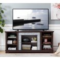 58" Modern TV Stand with Realistic Stacked Stone Surround ...