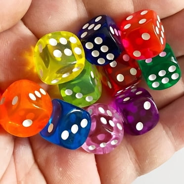 ZHUYING 100 Pieces Colored Dice, 6 Sided Dice for Board Games, 14mm ...