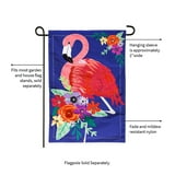 Evergreen Flag, Floral Flamingo Garden Applique Flag, 18'' x 0.25 ...