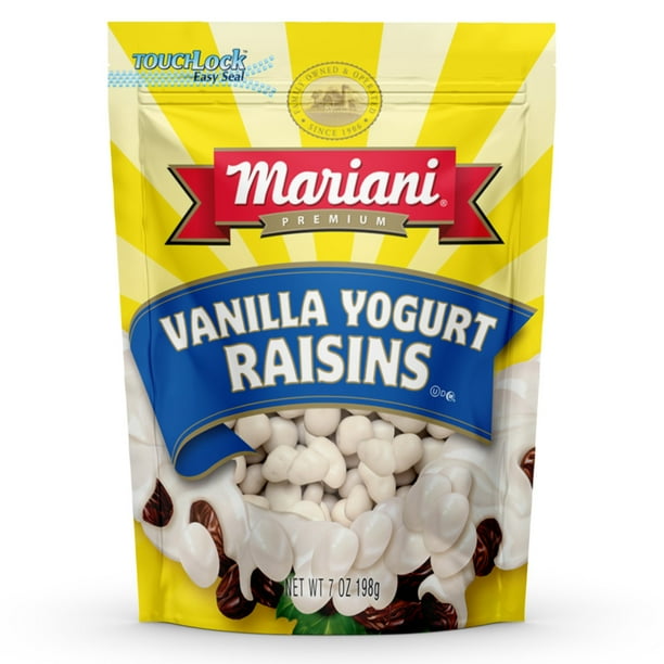 Mariani Dried Fruit, Vanilla Yogurt Covered Raisins, 7 oz Bag - Walmart.com