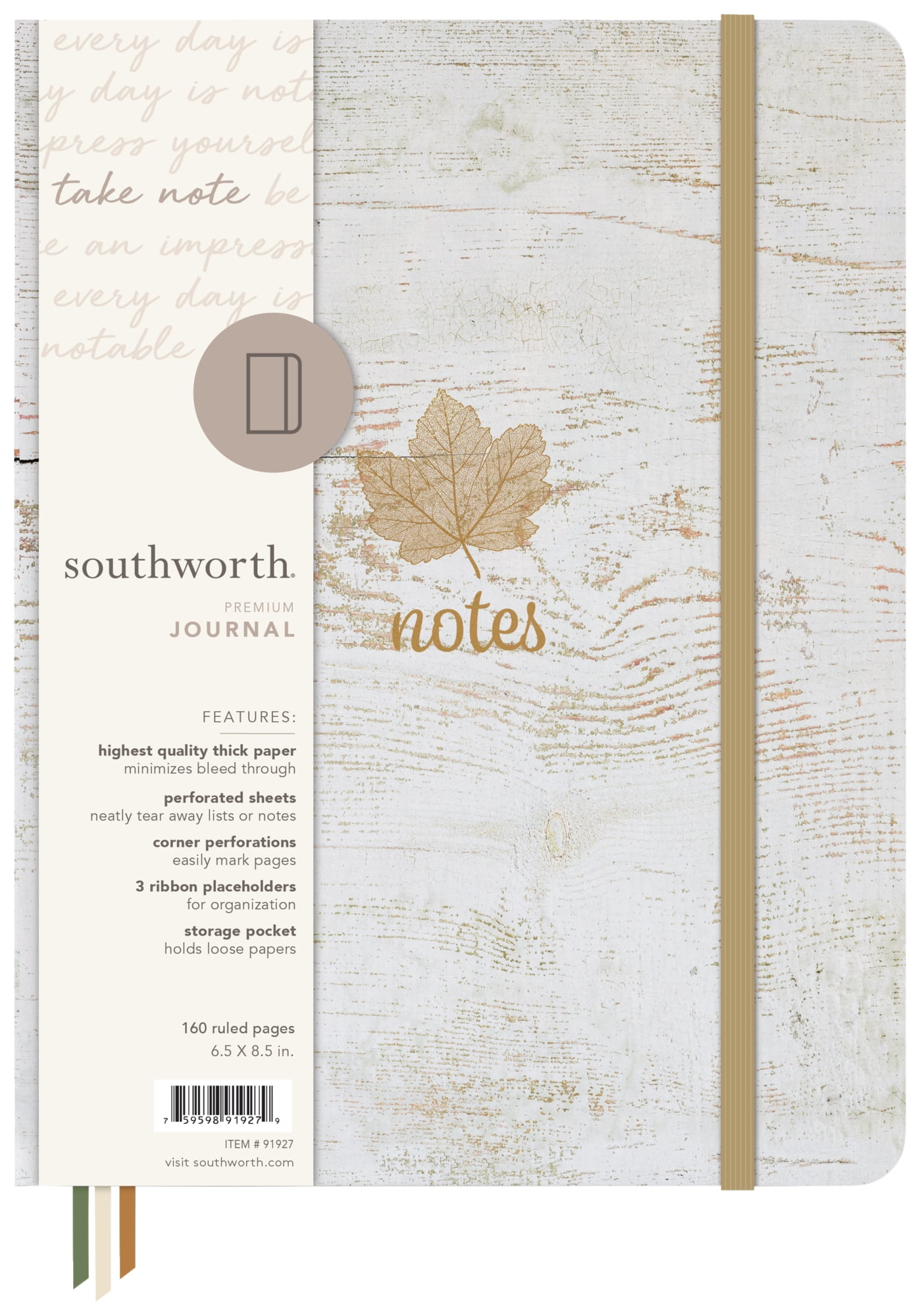 Southworth Premium Journal, 6-1/2 x 8-1/2 Inches, Weathered Gold Leaf ...