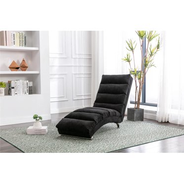Condemo Indoor Linen Fabric Chaise Lounge Chair, Adjustable Back, Beige ...