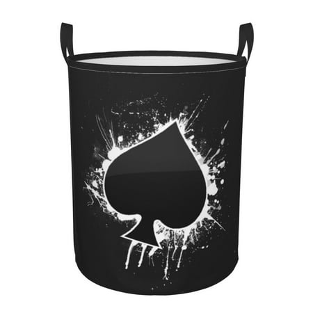 DouZhe Waterproof Collapsible Large Laundry Baskets, Poker Spades Aces ...
