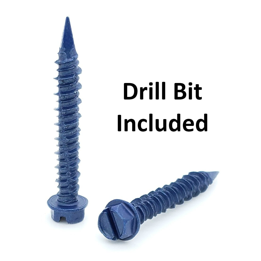 100 Qty 1/4" x 1-3/4" Hex Head Diamond Tip Concrete Screws To Anchor ...