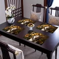 4pcs, Dog Lady with Sunflowers and Hat Placemats, Fashion Print Pattern ...