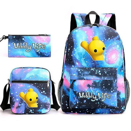 Wobbly Life 3pcs School Backpack Shoulder Bag Pen Baga-1-2-（Aimia ...