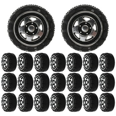 50Pcs Toy Car Wheels for Kids Use Black Plastic DIY Assemble Wheels to ...