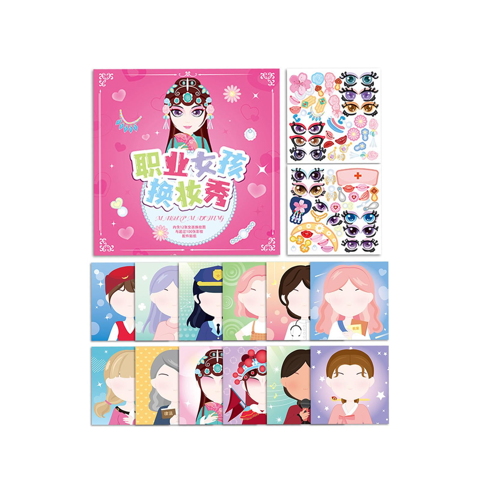 Make A Face Sticker Book Funny Dress up Princess Doll Sticker for ...