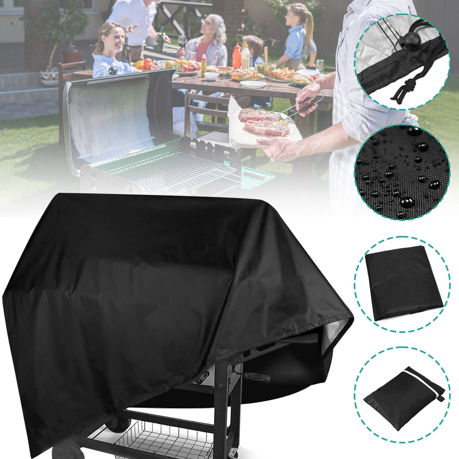 Waterproof BBQ Grill Cover, 57 inch Rip-Proof and Anti-UV Barbecue Gas ...