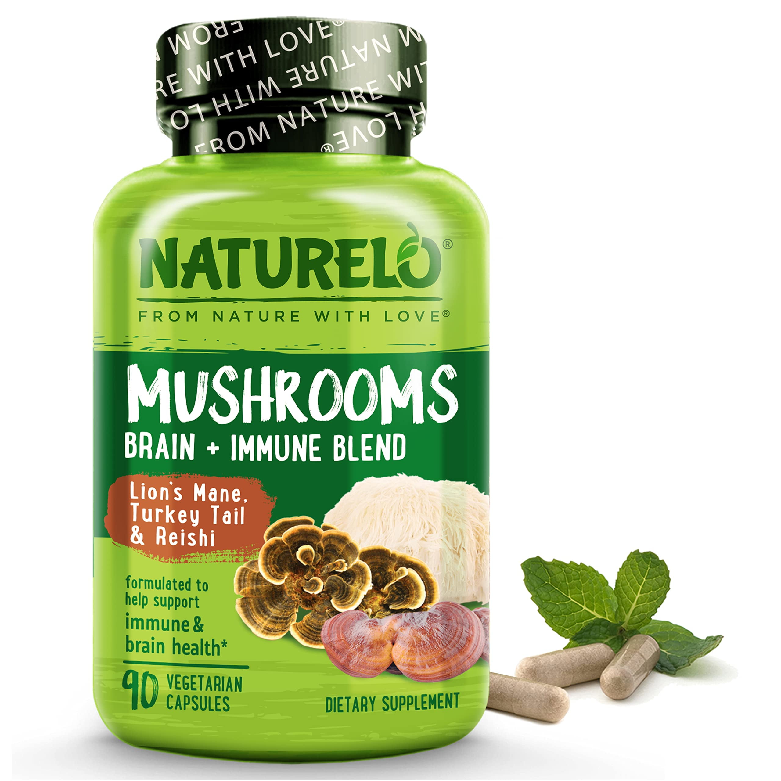 Suplemento NATURELO Mushroom Brain & Immune Health 90 cápsulas | Walmart en línea