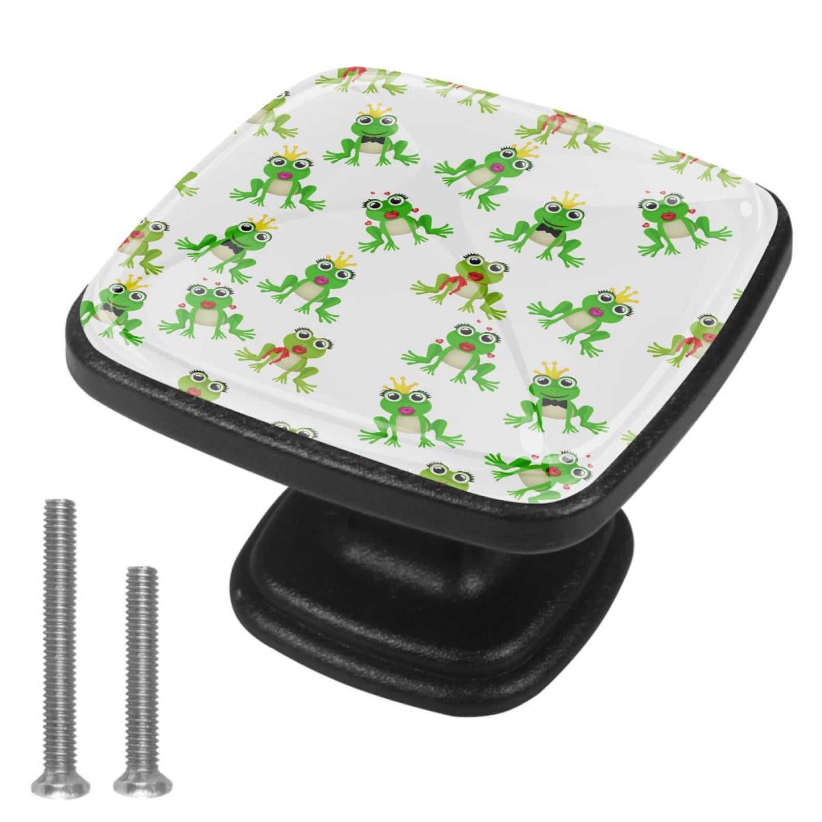 4 Pcs Cabinet Handle Drawer Pulls Cartoon Frog Knobs with Screws Square ...