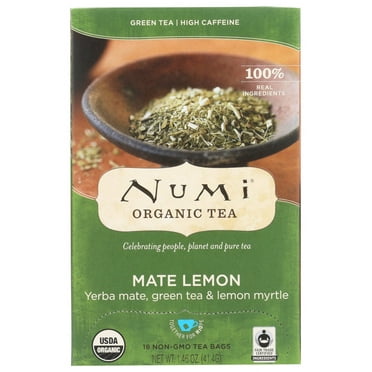 Numi Organic Decaffeinated Ginger Lemon Green Tea Bags, Caffeine Free ...