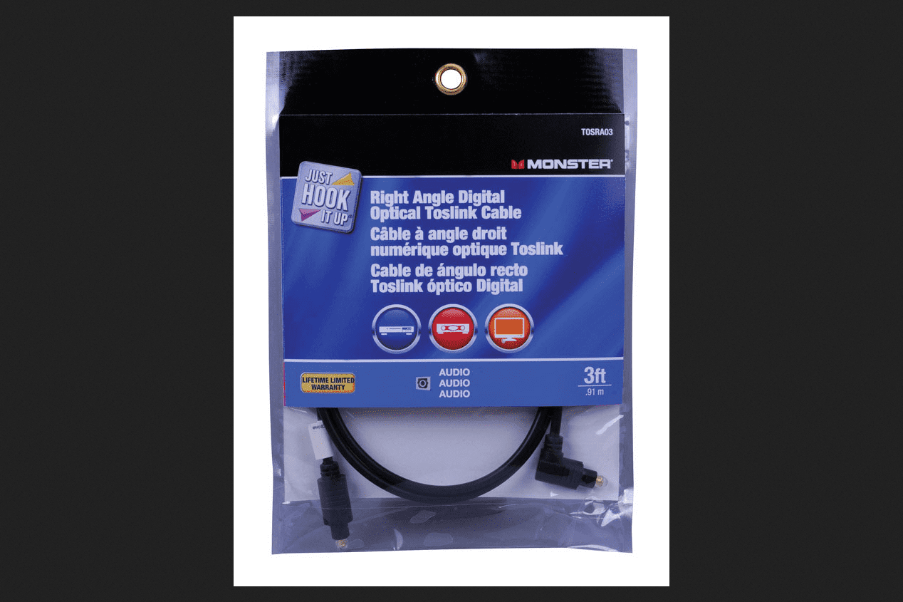 Monster Just Hook It Up 3 ft. L Digital Optical Toslink Cable Digital ...