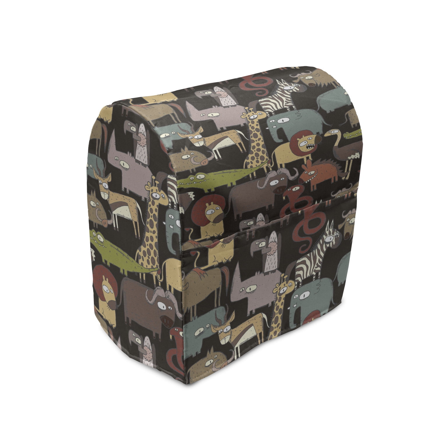 Animal Stand Mixer Cover, Cartoon Style Fauna of Savannah Giraffe ...