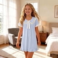 Babydoll Dresses for Girls Sleepwear Ruffle Hem Cotton Nightgown Color ...