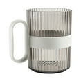 harmtty Toothbrush Cup with Handle Striped Design Light Luxury Plastic ...