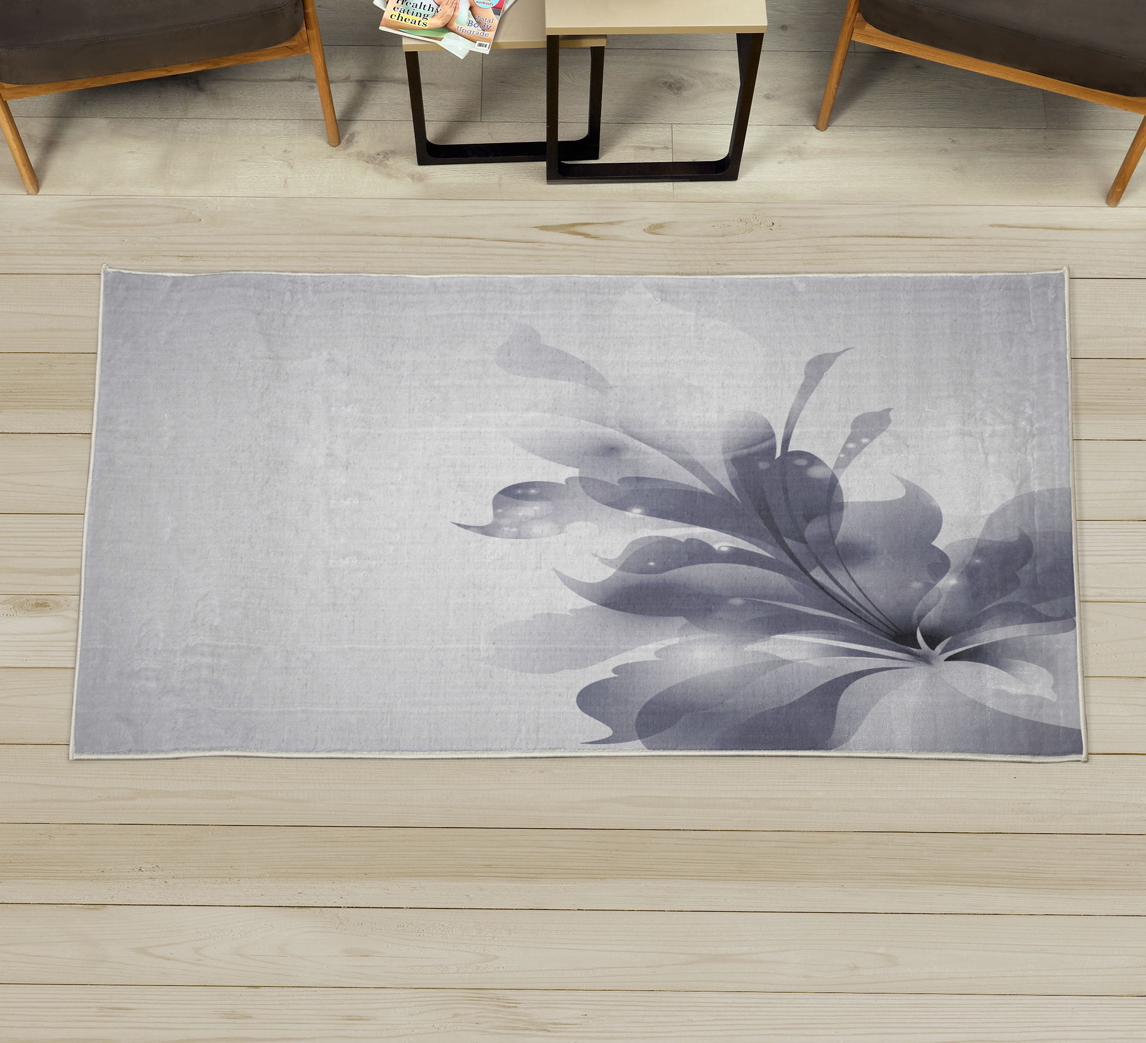 Abstract Decorative Rug, Color Gradient Effect Isolated Flower Petal ...
