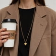 CEORPER Elegant Heart Pendant Copper Chain Necklace Layering Design ...