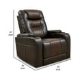 Benjara 35 Inch Dual Power Recliner, Brown Vegan Faux Leather ...