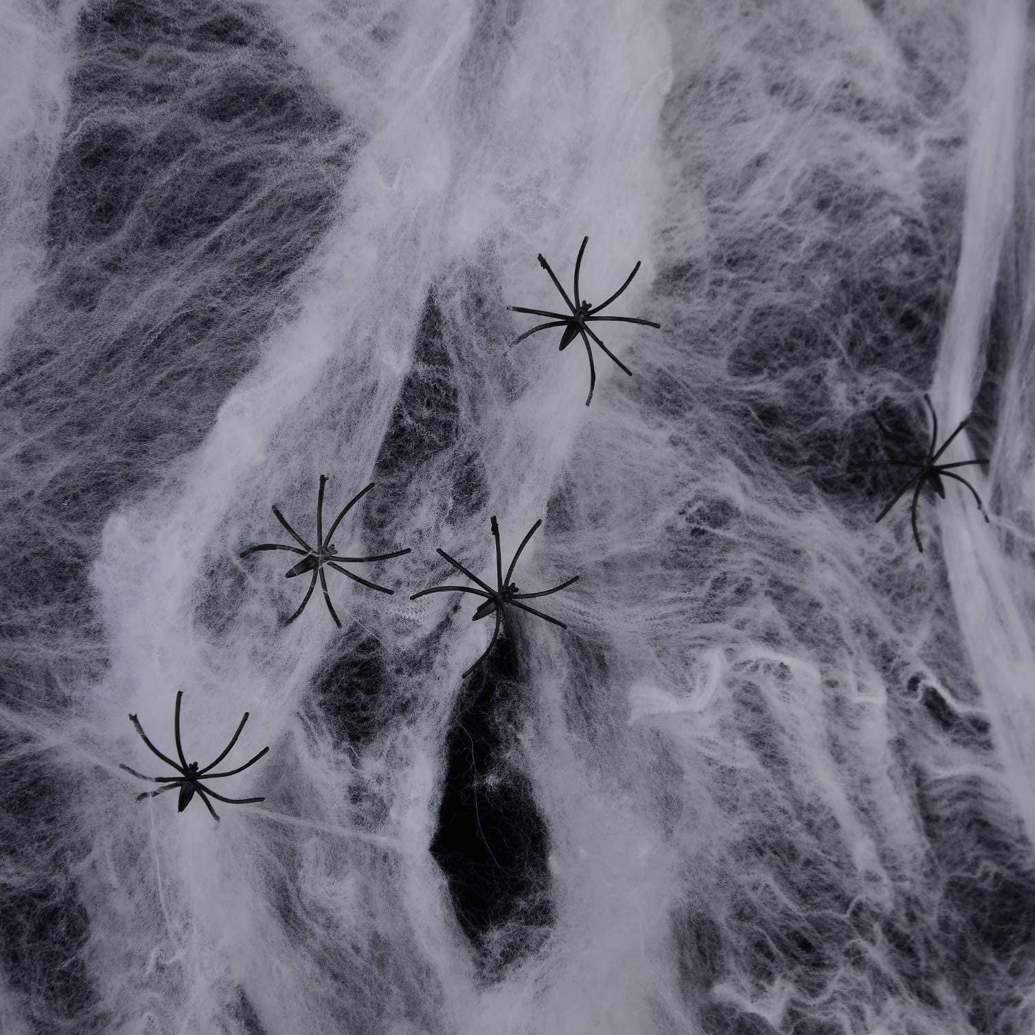 Moncolis 100g Spooky Stretchable Spider Webs with 24 Fake Spiders for ...
