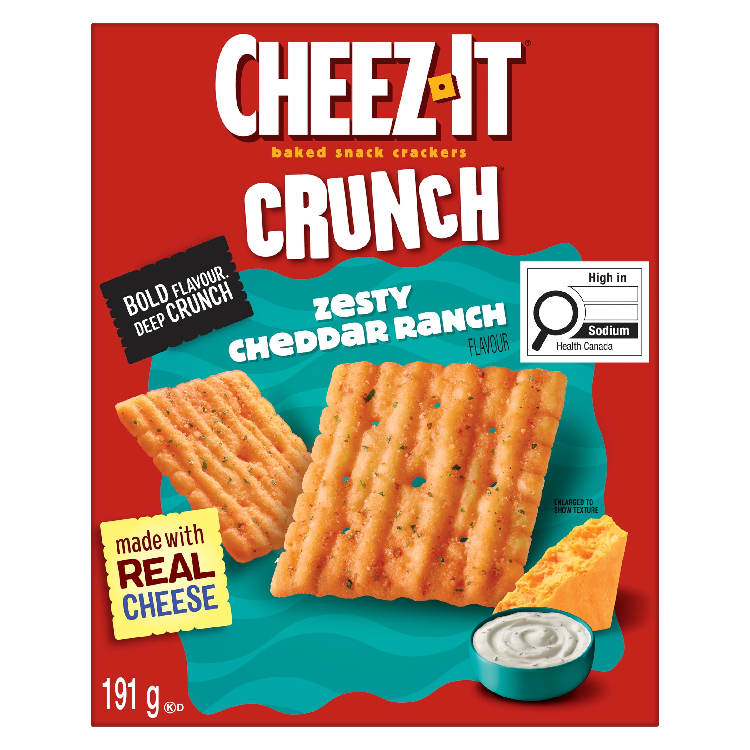 Cheez-It® Crunch, Zesty Cheddar Ranch Flavour, Baked Snack Crackers ...