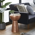 DecMode 14" x 20" Copper Metal Accent Table with Hammered Design, 1-Piece - Walmart.com