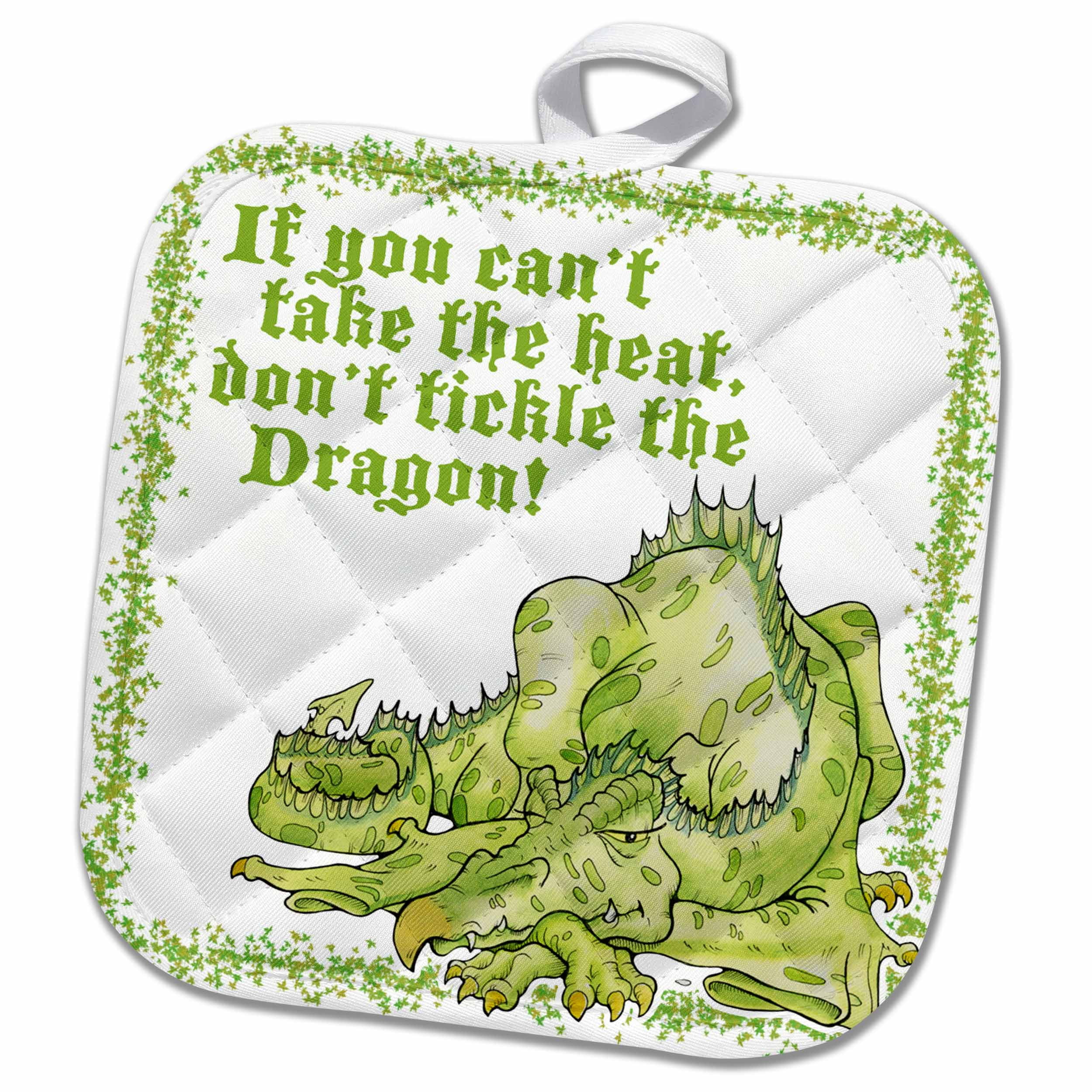 3dRose Dragon with Dont Tickle the Dragon - Pot Holder, 8 by 8-inch ...
