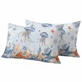 Coastal Sea Jellyfish Coral Starfish Waterproof Throw Pillow Covers Set ...