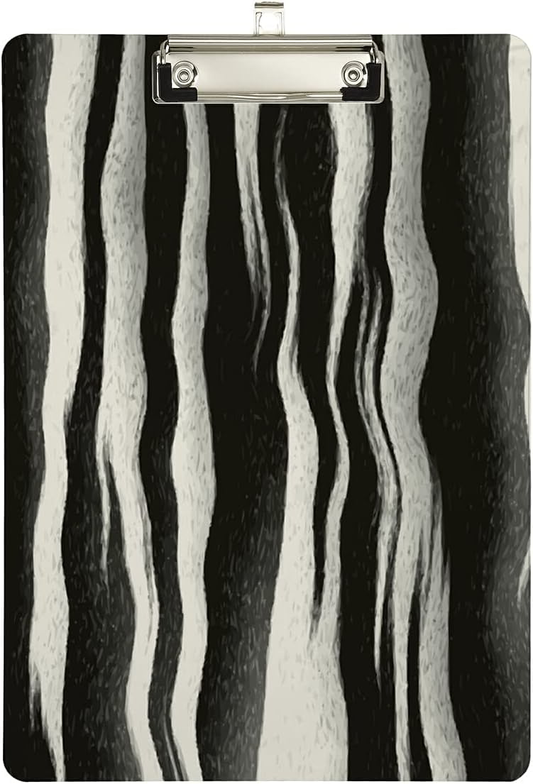 KXMDXA Zebra Print Clipboard Hardboard Wood Nursing Clip Board and Pull ...