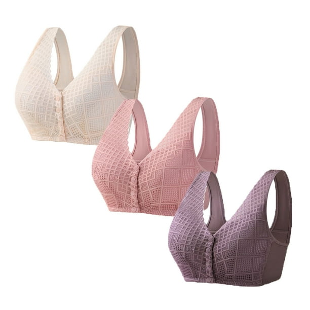 Xmarks Front Button Bra Convenient Snap Sleep Bra Comfortable Easy ...