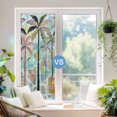 Boho Summer Artistic Palm Trees Window Privacy Film, Rainbow Film ...