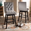 Baxton Studio Gradisca Upholstered Swivel Bar Stool - Set of 2 ...