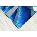 Planet Rugs Premium 3D Thick Abstract Indoor Area Rug 2305 Ocean Blue 6 ...