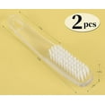 Nail Brushes 2 Pack, Multifunctional Plastic Handled Pedicure Brush ...