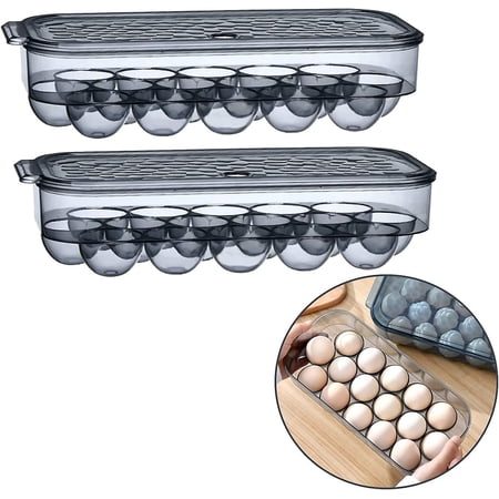 Stackable Bpa-free Transparent Egg Container, Refrigerator Egg Storage ...