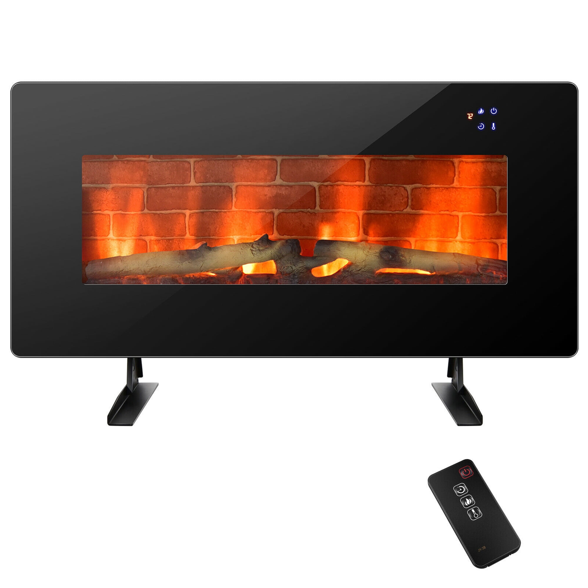 Gymax 36'' Electric Fireplace Wall Mounted & Freestanding Heater Remote ...