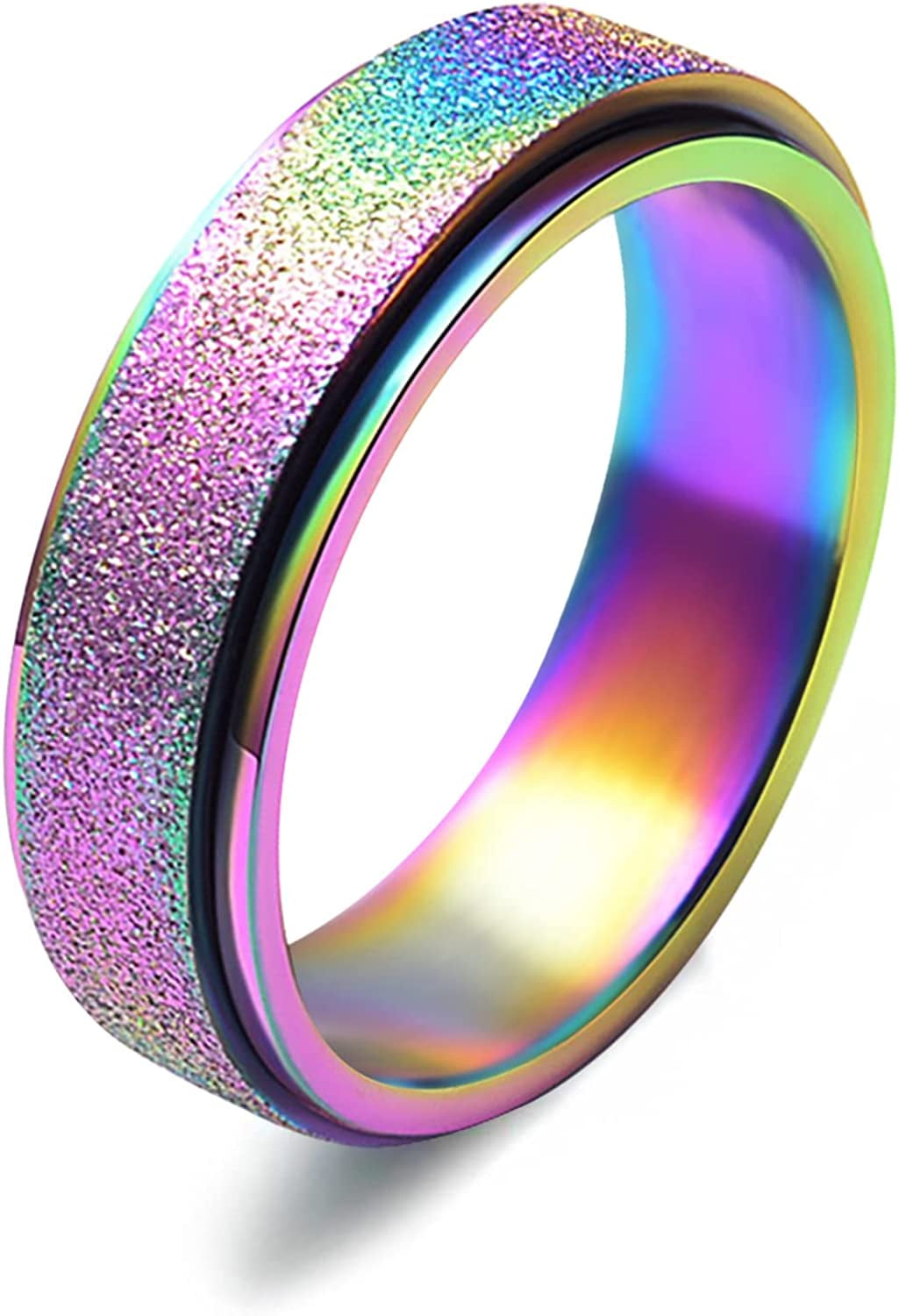 Yazi Spinner Ring for Women Anxiety Relief - 3Pcs 6MM Stainless Steel ...